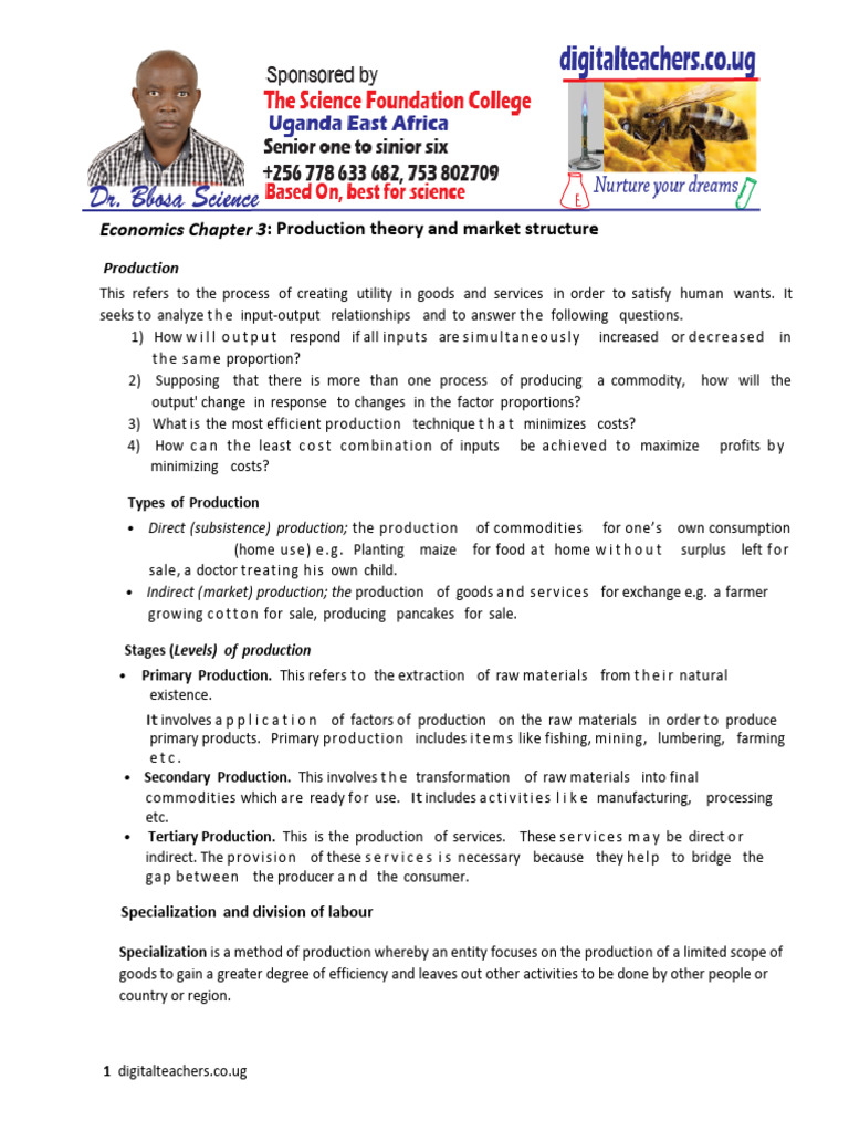 Econ Chapter 3 Production | PDF | Production Function | Financial Markets