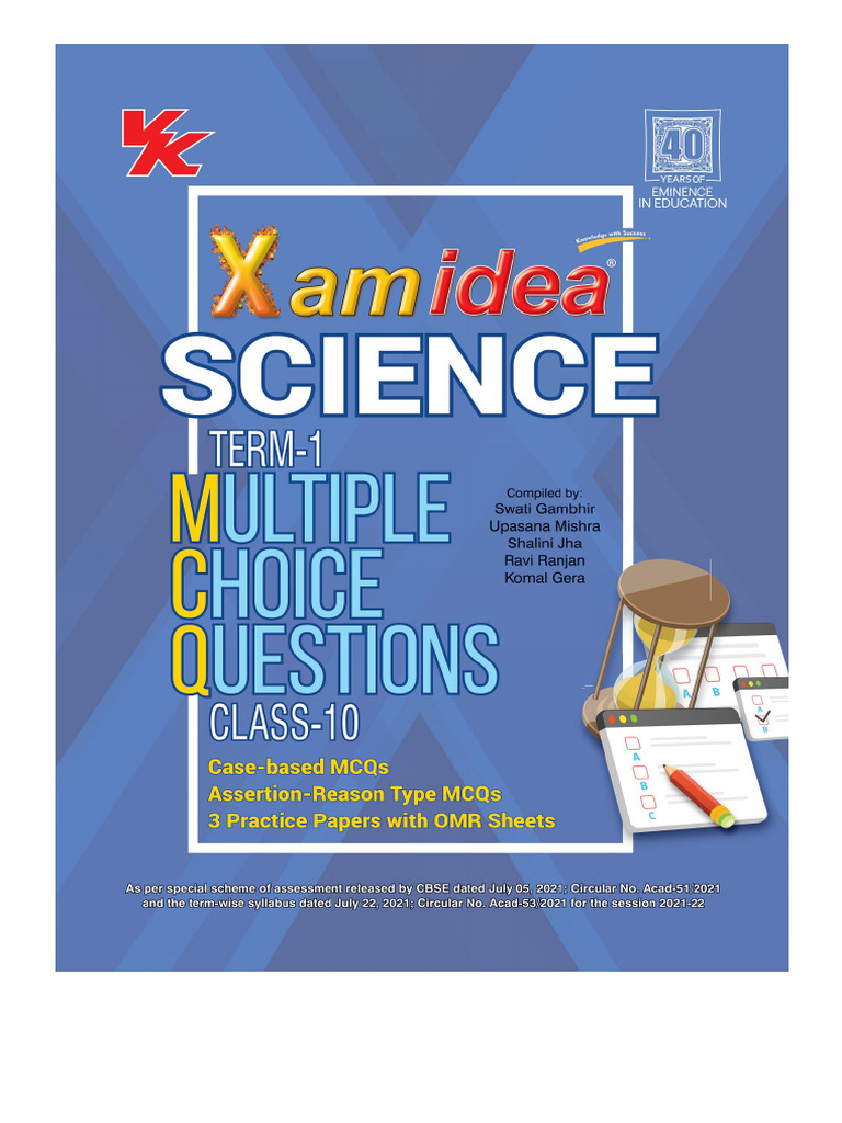 Xam Idea Science Standard Class 10 Term 1 MCQ) | PDF