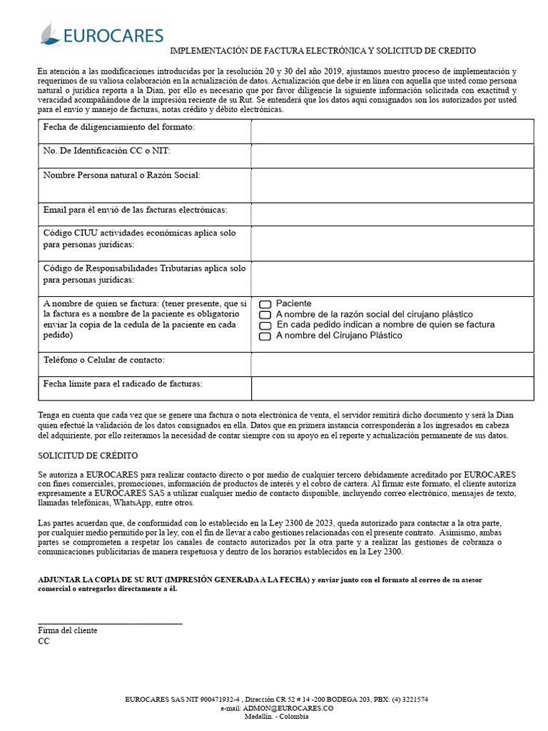 Formato Facturacion Electronica Habeas Data | PDF