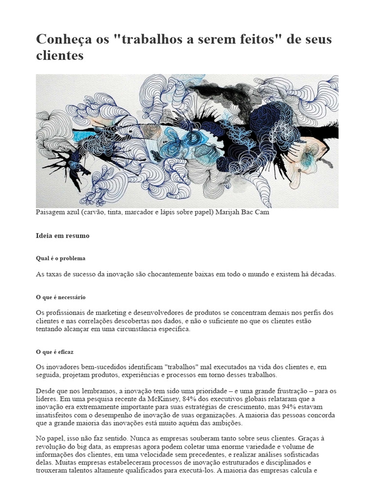 (Tradução) Artigo - Know Your Customers' "Jobs To Be Done" | PDF ...