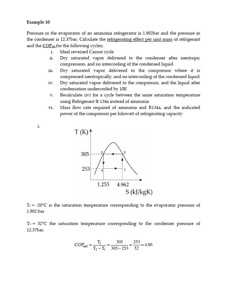 Example-10-refrigeration | PDF | Home Appliance | Chemical Engineering