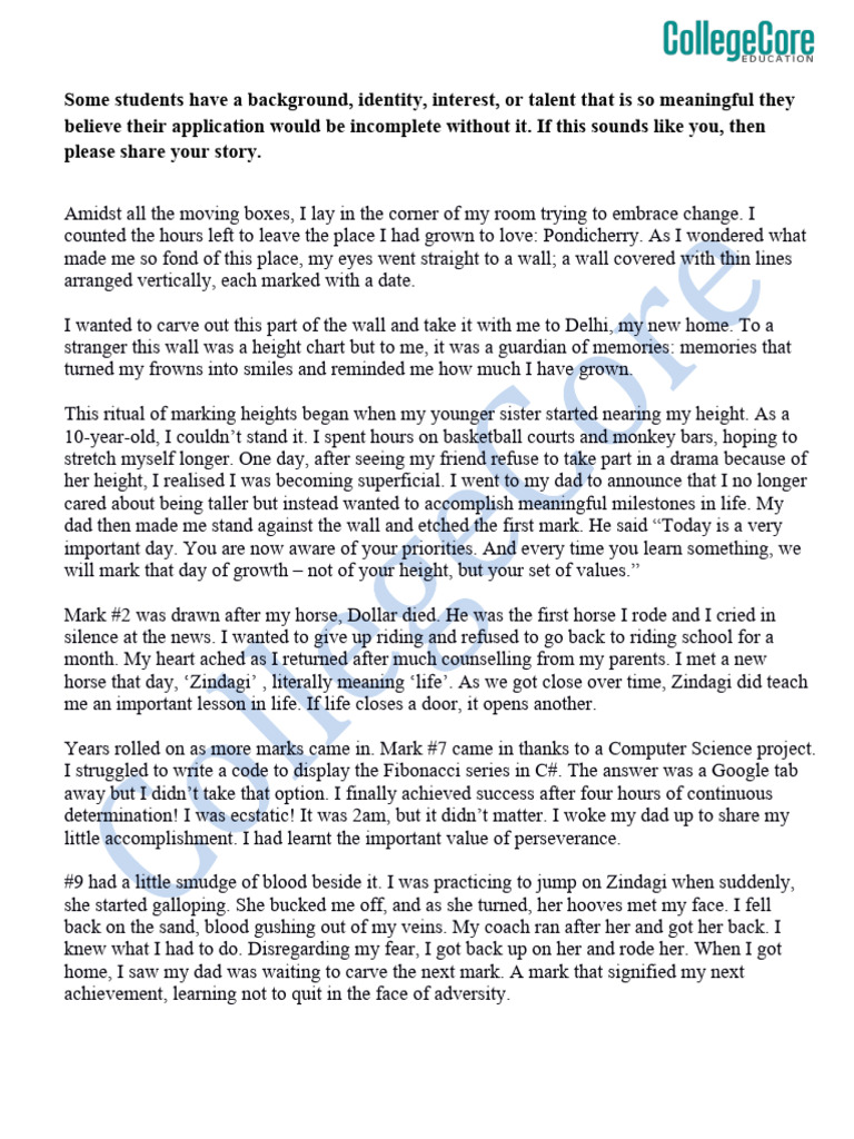 CommonApp Essay_Montage Style | PDF