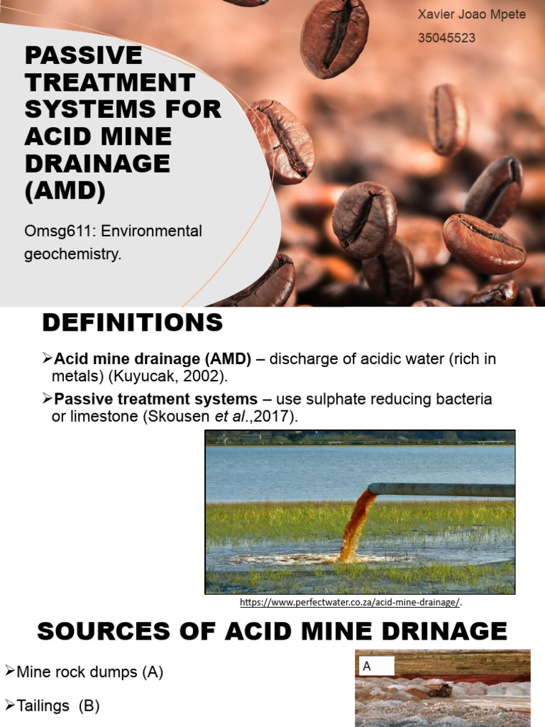 Passive Treatment for Acid Mine Drainage | PDF | Environmental Issues ...