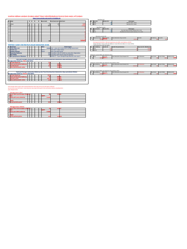 Hitung Kebutuhan PLTS | PDF