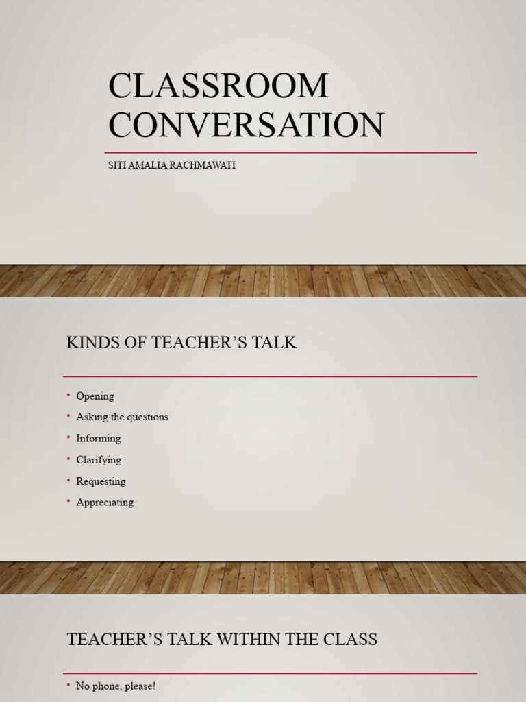 Classroom Conversation | PDF