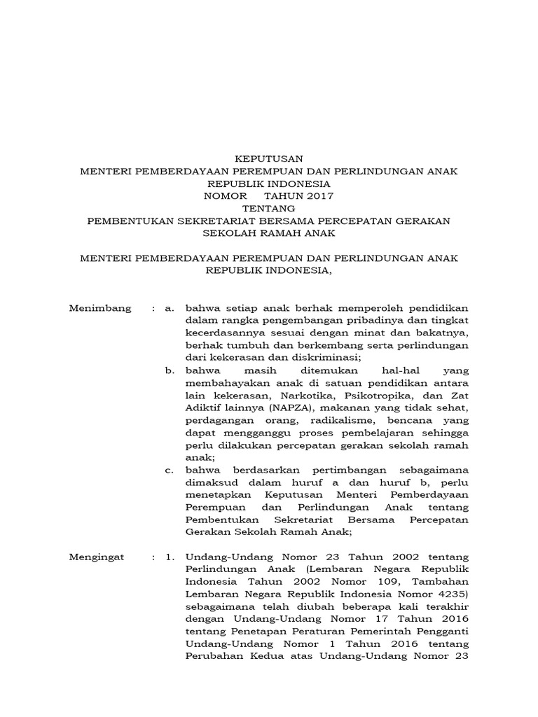 Kep KPPPA Pembentukan Sekber Gerakan SRA | PDF | Ilmu Sosial