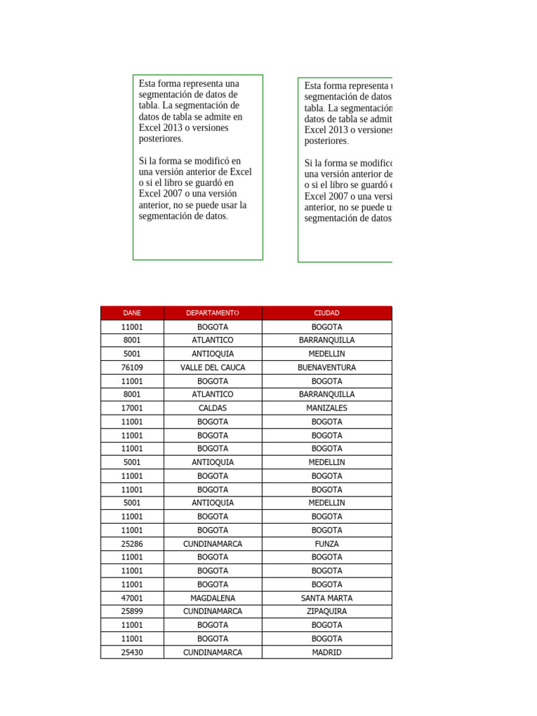 Segmentación de Datos en Excel | PDF | Bogotá | Colombia