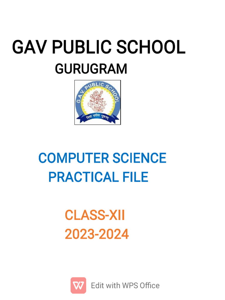 Class 12 Practical File-1 | PDF | Table (Database) | Computer Data