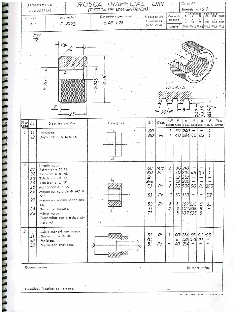 Tuerca Rosca Trapecial1 | PDF