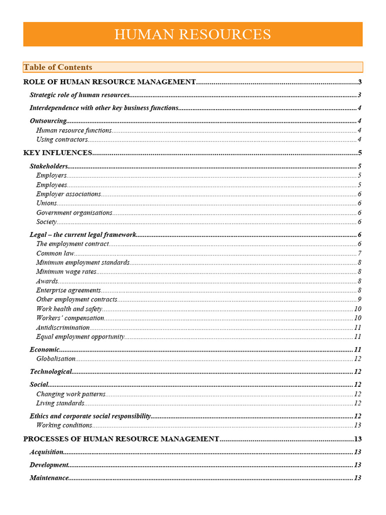 Human Resources | PDF | Employment | Outsourcing