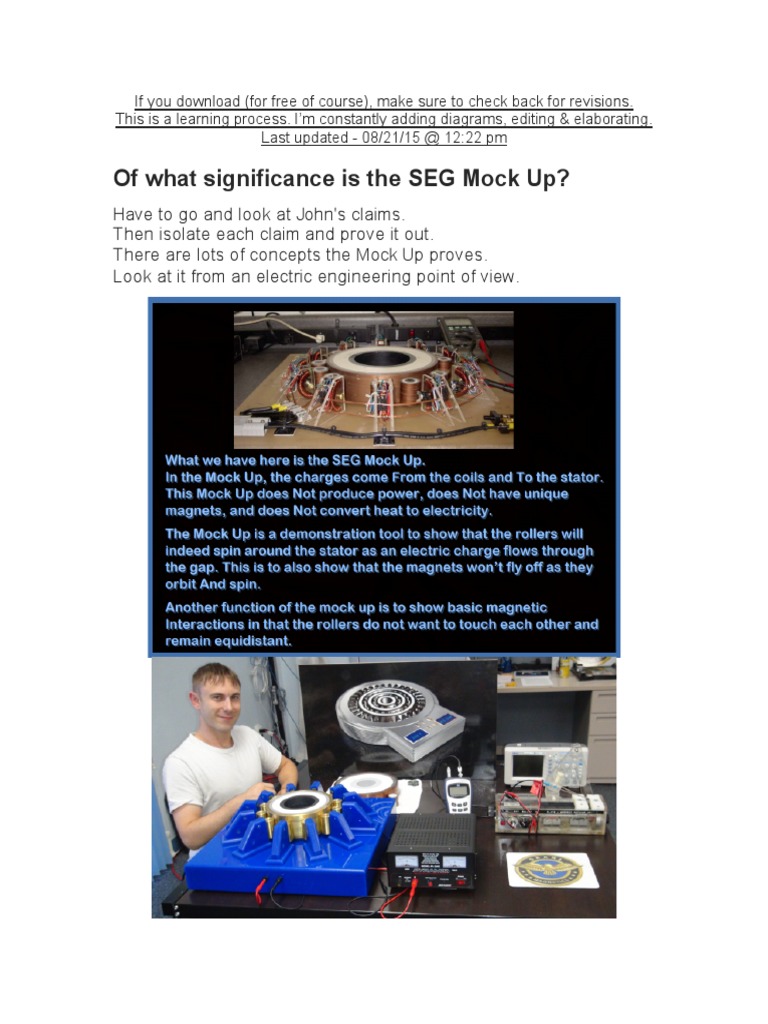 SEG Mock Up Verses SEG Prototype - Stages of R&D | PDF
