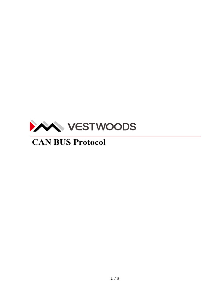 VESTWOODS-CAN BUS Protocol-Low voltage V1 | PDF | Integer (Computer Science) | Bit
