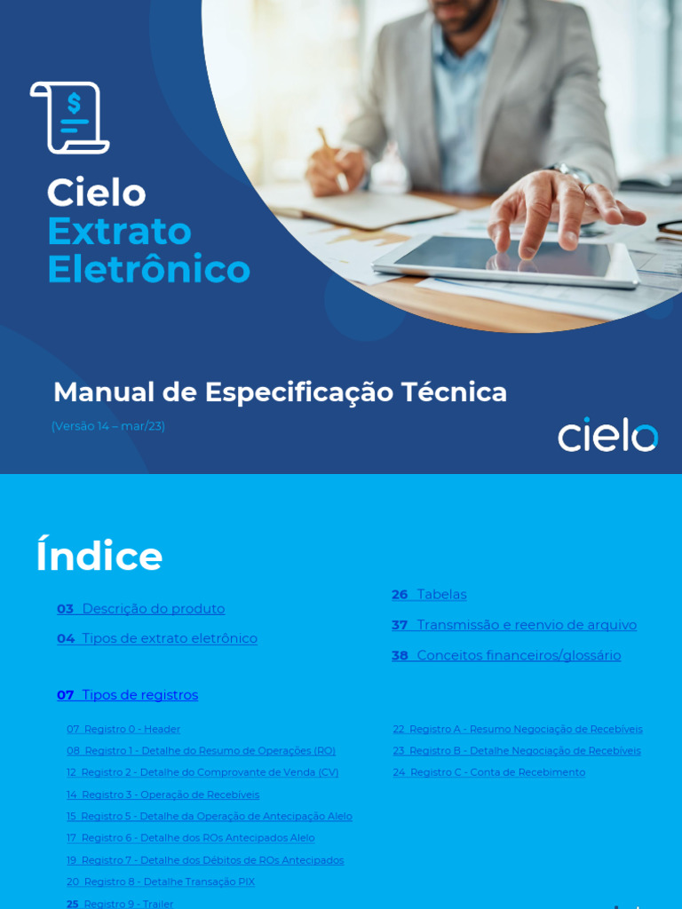 Manual do Extrato Eletrônico Cielo | PDF | Business | Tecnologia bancária