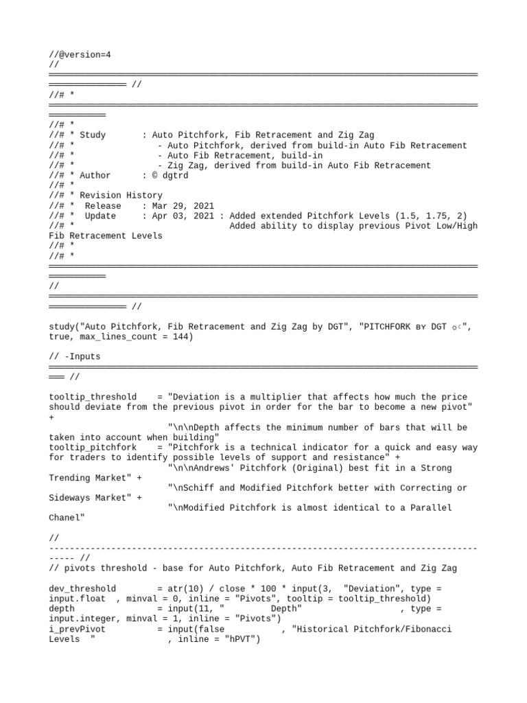Auto Pitchfork, Fib Retracement and Zig Zag | PDF | Computer Programming