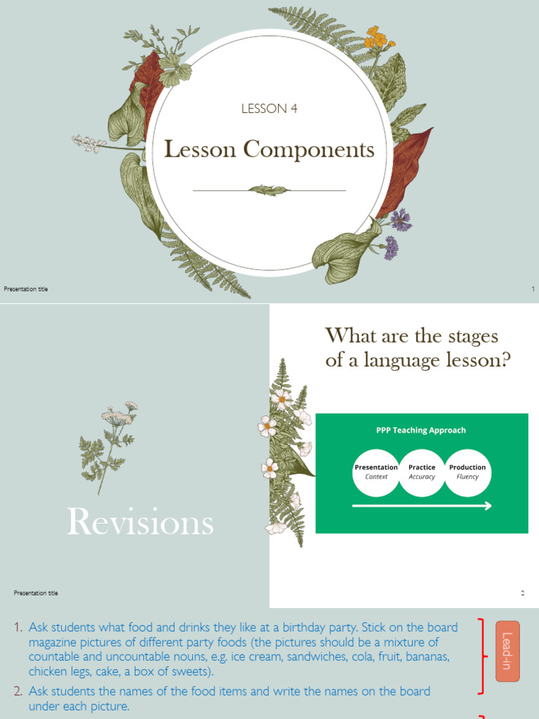 (Lesson 4) Lesson Components | PDF | Learning | Human Communication
