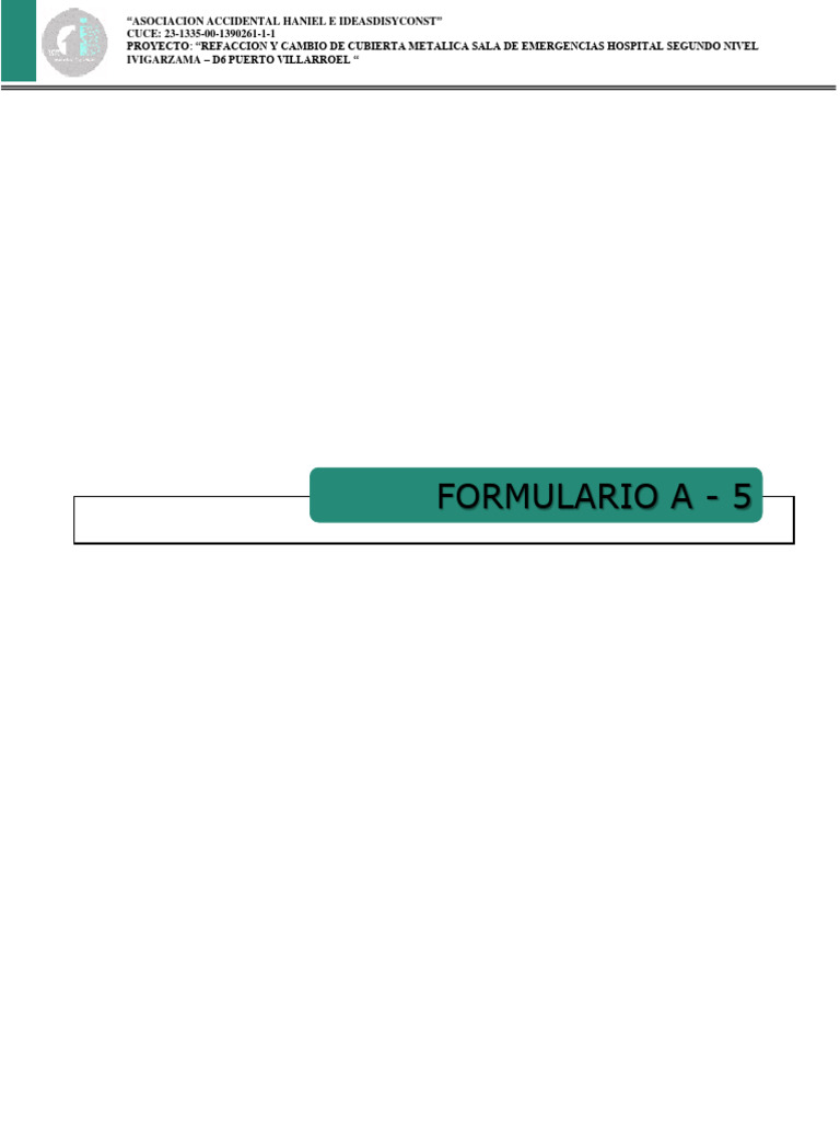 Formulario A-5 | PDF