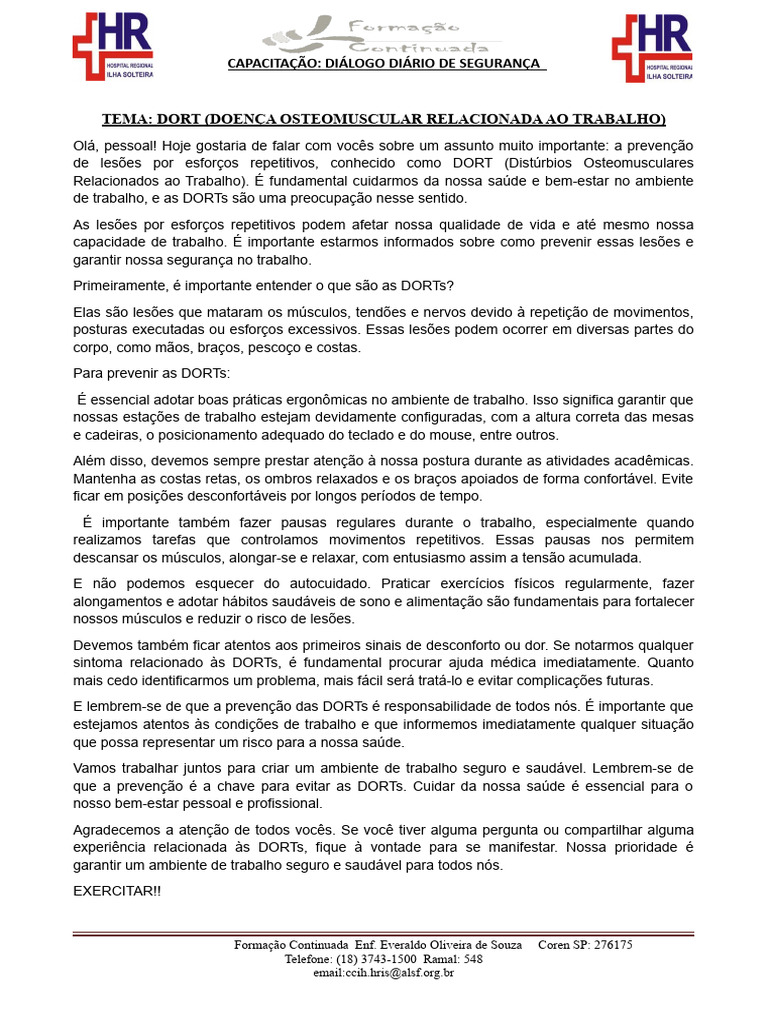 DDS Sobre Dort | PDF | Doenças e distúrbios | Medicina Clínica