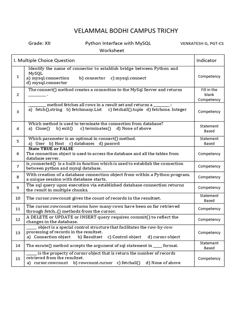 SQL-INTERFACE WORKSHEET | PDF | Databases | Data Management Software