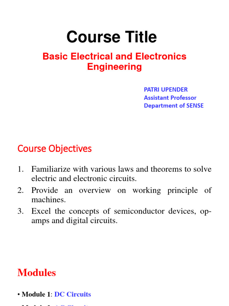Module 1(part 1) | PDF | Series And Parallel Circuits | Electricity