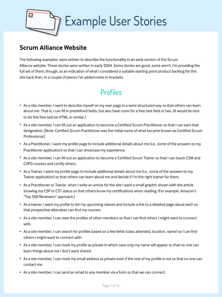 Ejemplos Historias de Usuarios | PDF | Quiz | Scrum (Software Development)