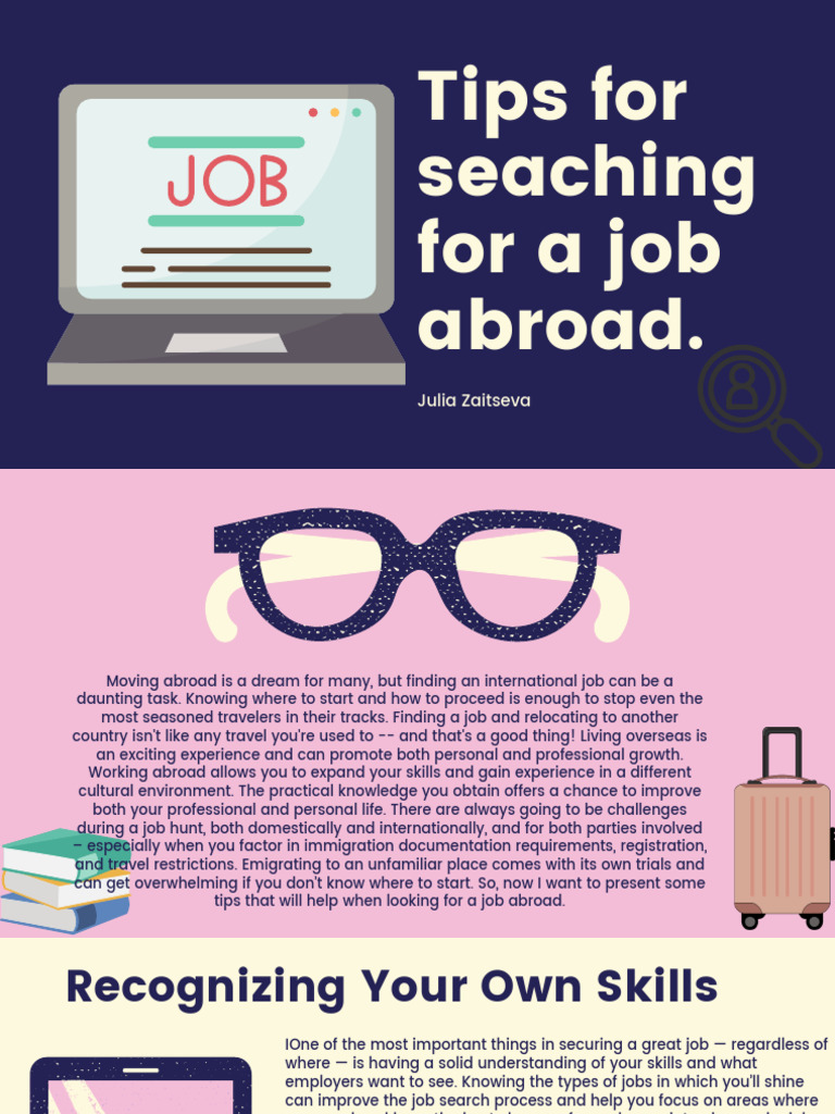 Tips For Seaching For A Job Abroad.: Julia Zaitseva | PDF | Recruitment ...