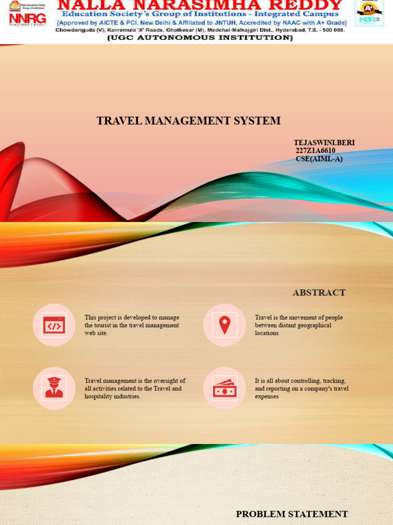 Travel Management System: Tejaswini - Beri 227Z1A6610 Cse (Aiml-A ...