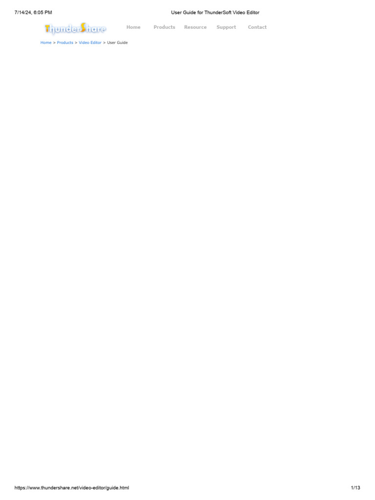 User Guide For ThunderSoft Video Editor | PDF | Computer File | Video