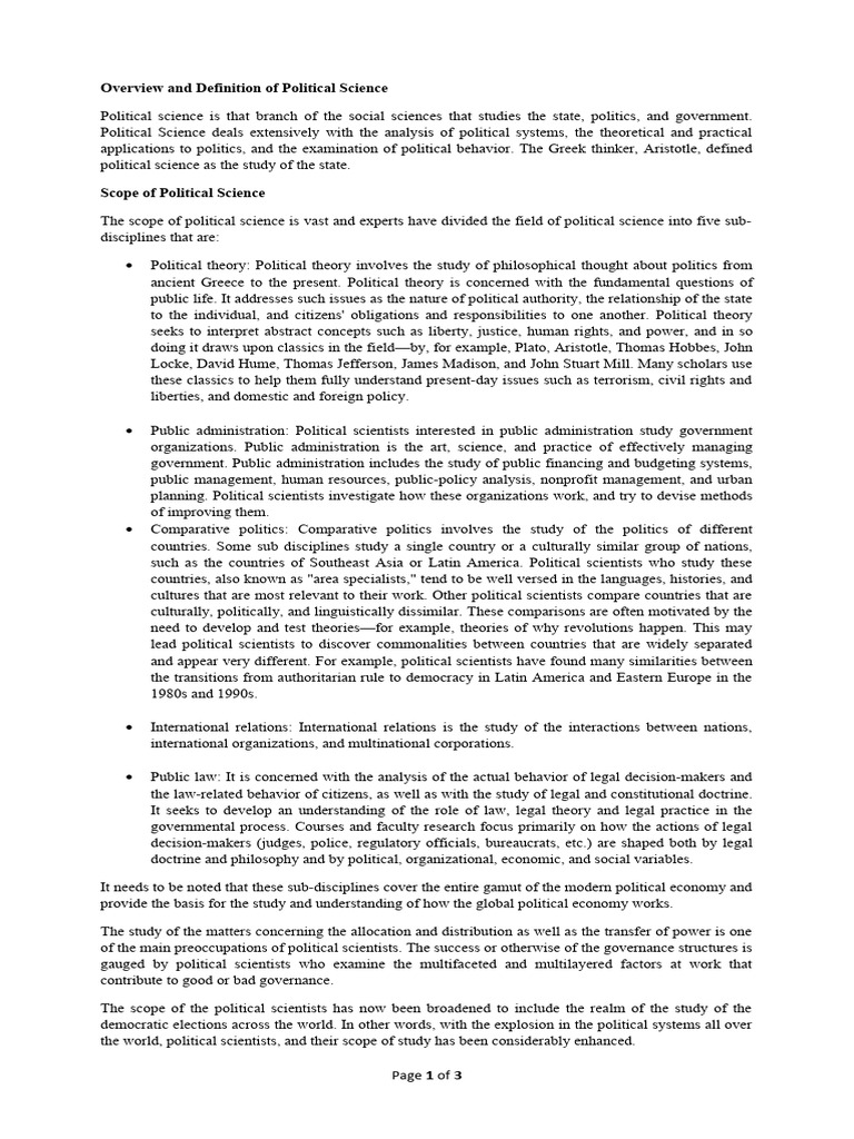 Introduction of Political Science | PDF | Political Science | Science