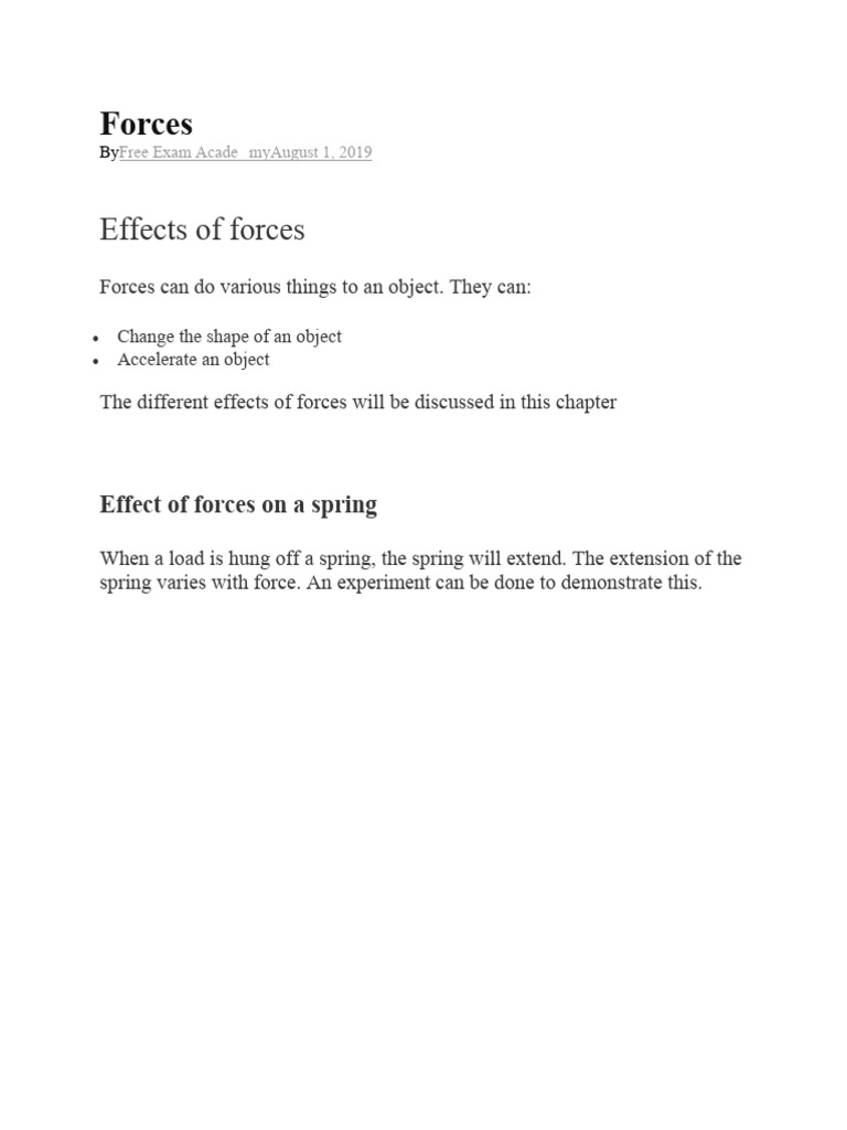 Forces | PDF | Force | Acceleration