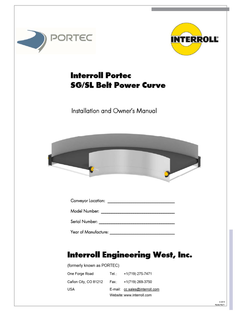 Interroll - Portec - SG-SL - Power Curve - MANUAL-A3 - Rev20150815 ...