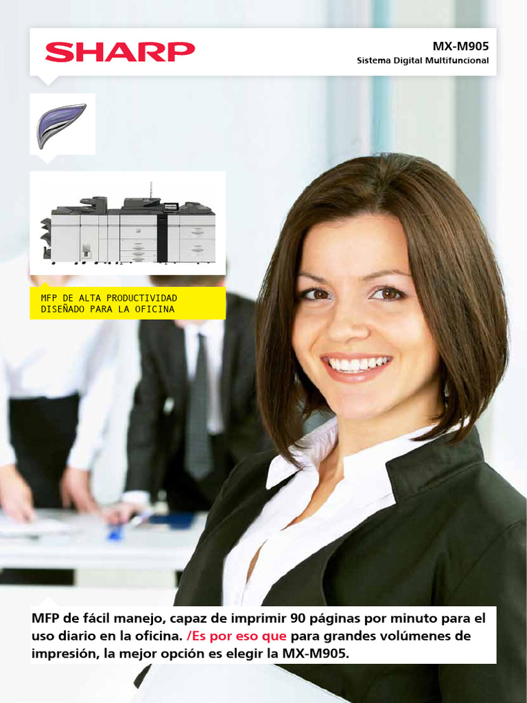 Catalogo Sharp MX-M905 | PDF | Impresora (Computación) | Software de la aplicacion