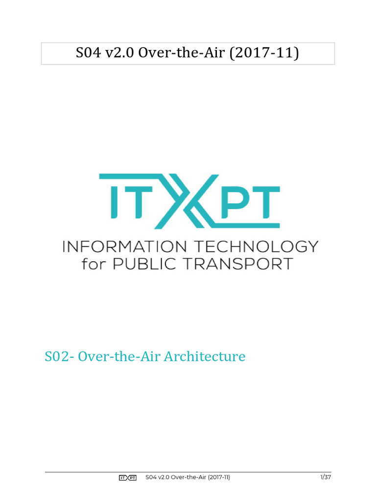 S04v2.0 ITxPT Over The Air Architecture Specifications | PDF ...