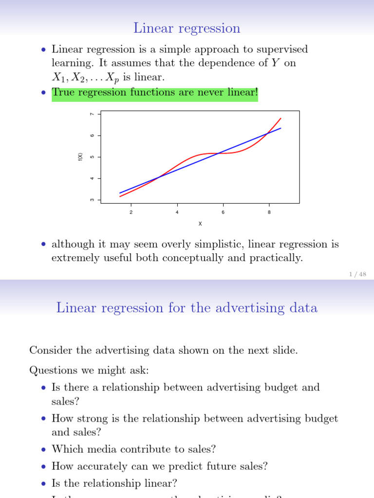 Linear Regression | PDF | Linear Regression | Ordinary Least Squares Linear Regression | PDF | Linear Regression | Ordinary Least Squares