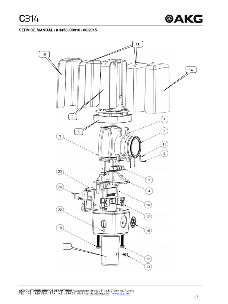 Akg c314 Multipattern Condenser Microphone SM | PDF