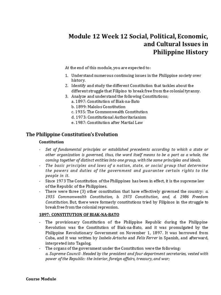 W12 - Module12 Social, Political, Economic, and Cultural Issues in ...