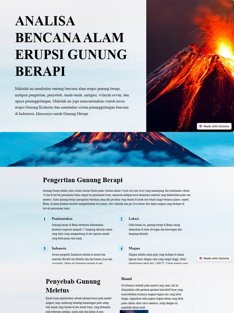 Analisa Bencana Alam Erupsi Gunung Berapi | PDF