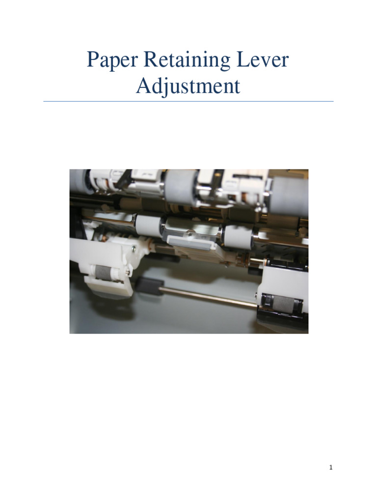 Paper Retaining Lever Adjustment | PDF | Machines