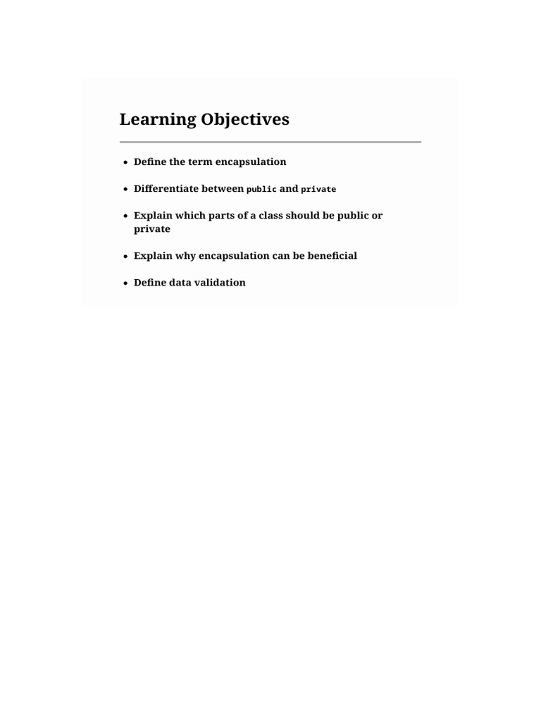 What Is Encapsulation Pdf Class Computer Programming Computing 