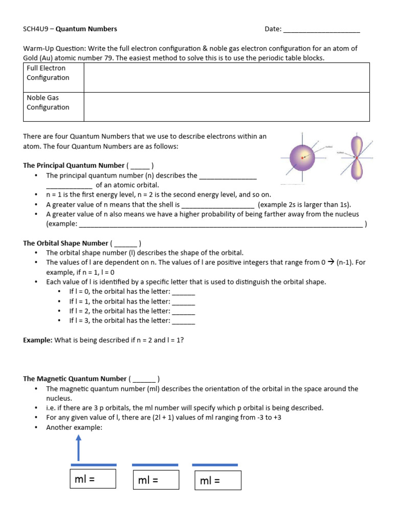 Understanding Quantum Numbers in Atoms | PDF | Atomic Orbital ...