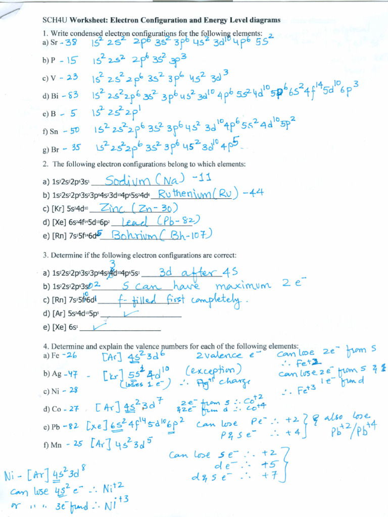 4b. Electron Config Answerkey | PDF