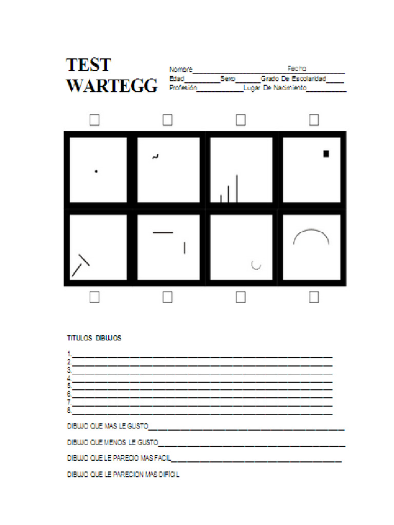 Prueba Proyectiva Wartegg | PDF