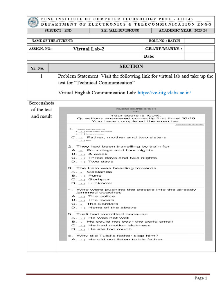 Asgn - Virtual Lab-2 | PDF | Technology & Engineering