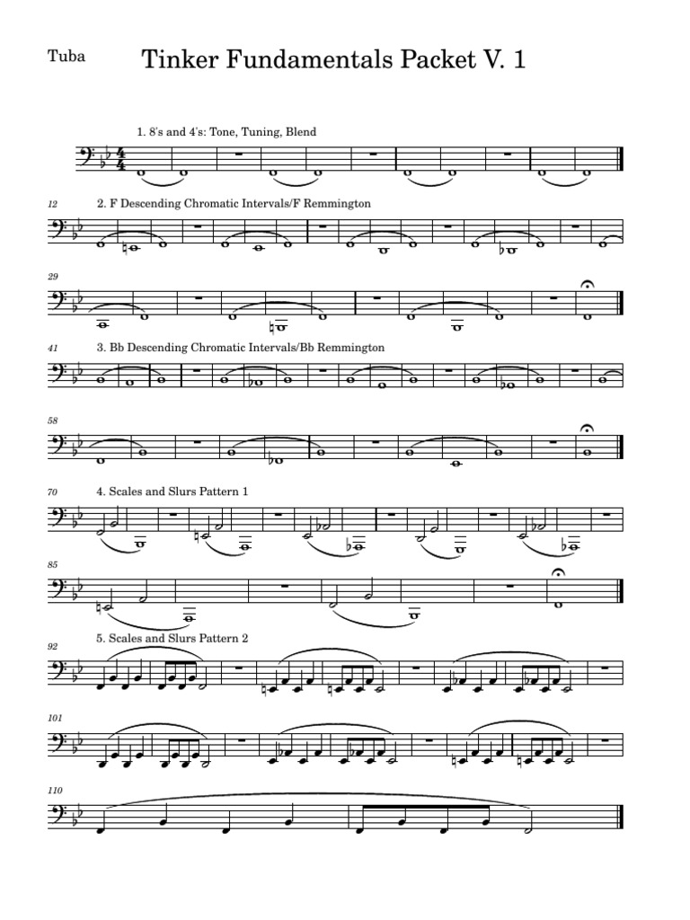 Tinker Fundamentals Packet V. 1 Parts&Score-Tuba | PDF