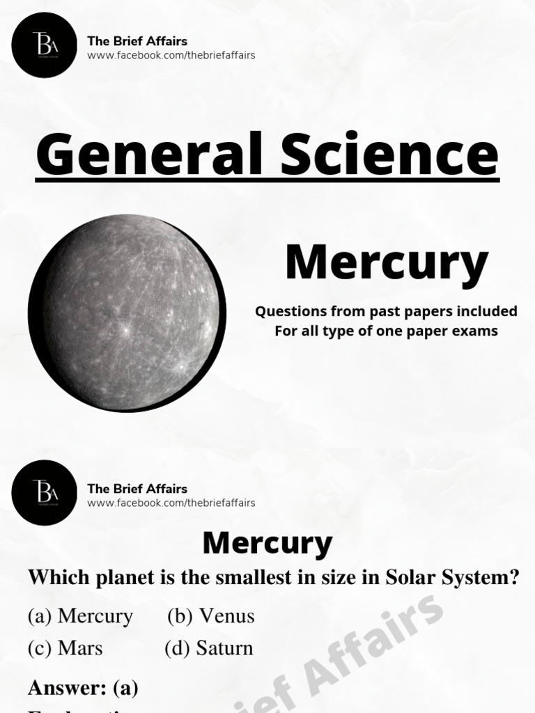 Mercury - TBA | PDF | Mercury (Planet) | Planets