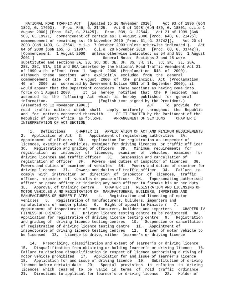 Nrta 1996. | PDF | Driver's License | Road