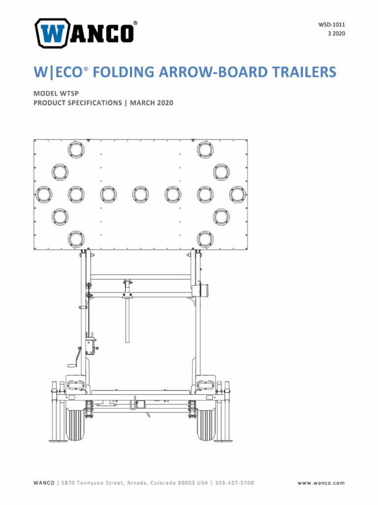Wanco Folding Frame Arrow-Board Trailers | PDF