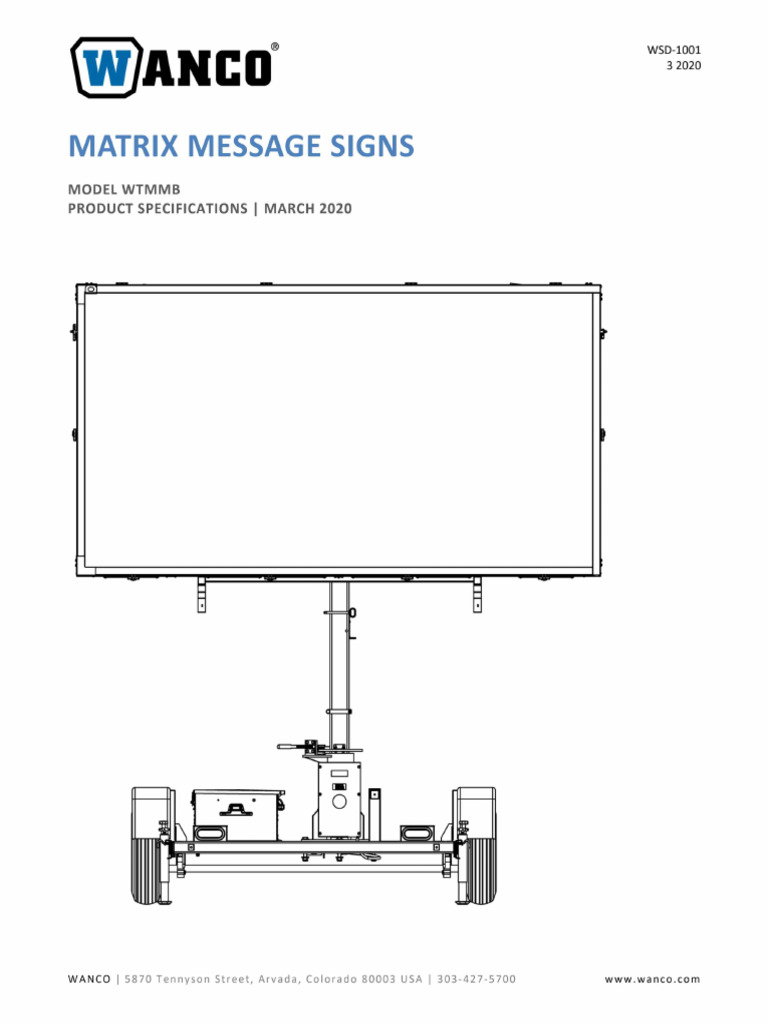 Wanco® Matrix Message Signs | PDF