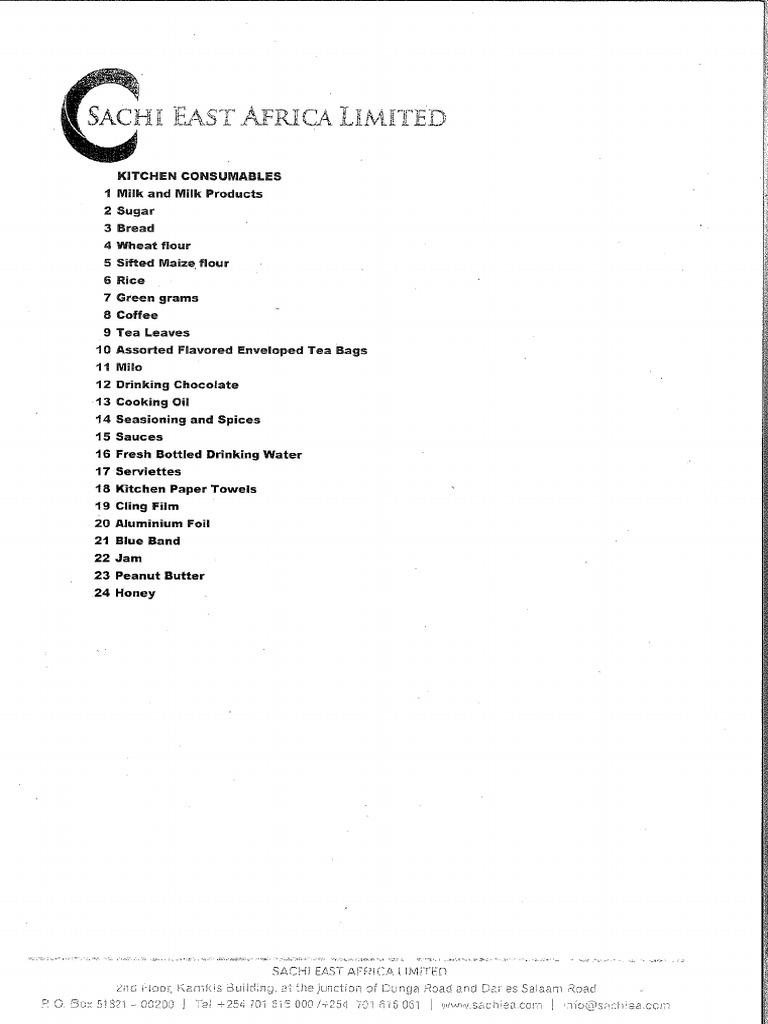 Consumables Items | PDF