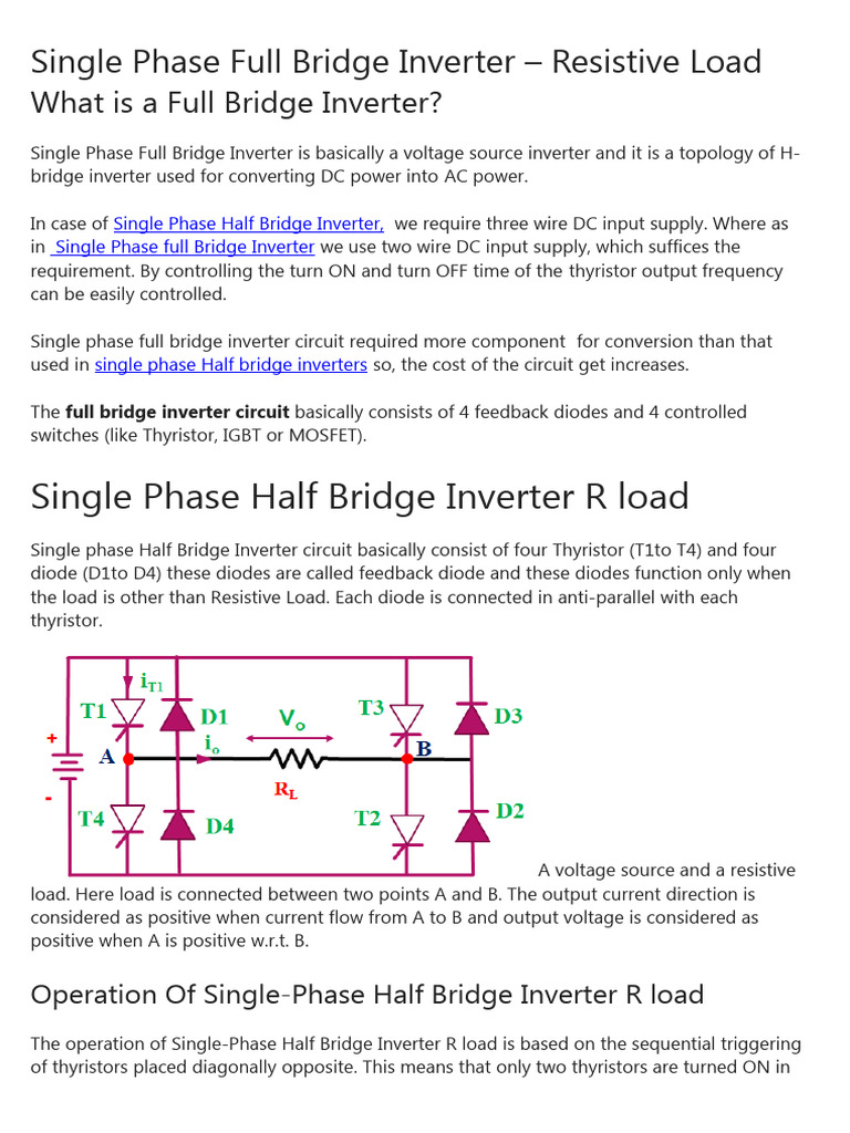 Single Phase Full Bridge Inverter-1 | PDF | Power Inverter | Computer ...