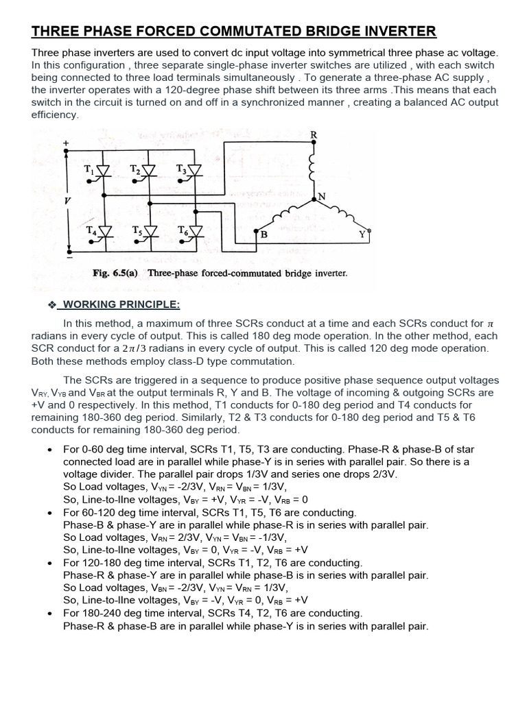 Three Phase Forced Commutated Bridge Inverter | PDF | Power Inverter ...
